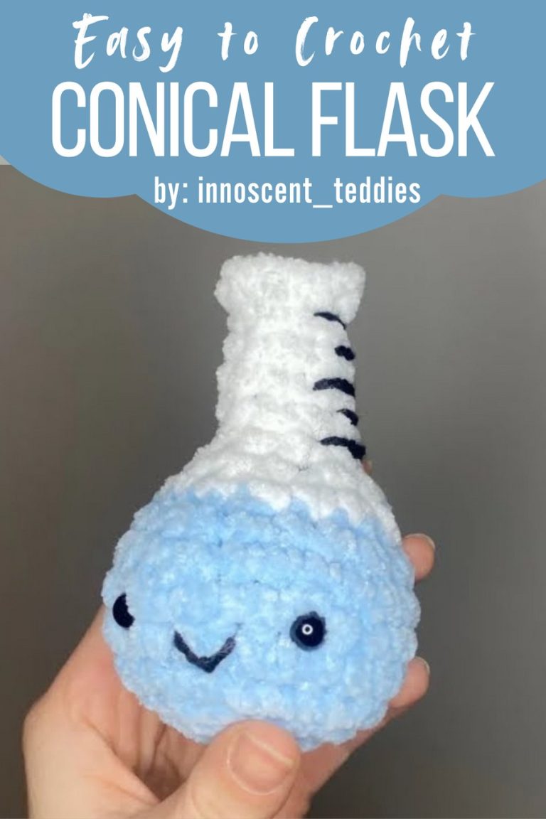 Easy Crochet Conical Flask Pattern for Lab-Themed Decor - Amigurumie